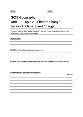 GCSE Geography B - Climate and Change | Teaching Resources