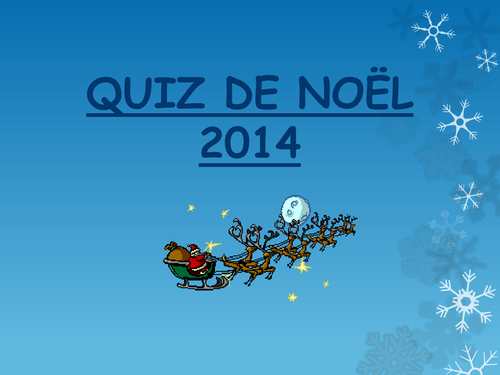 2014 French Christmas Quiz | Teaching Resources