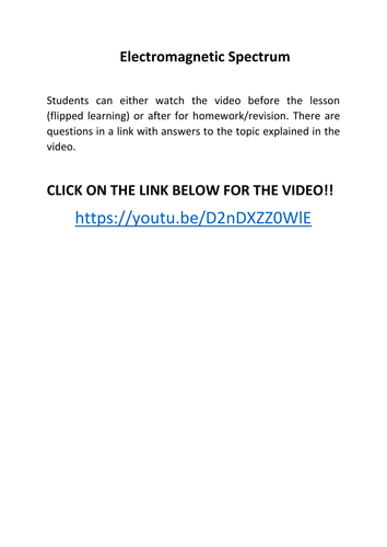 Electromagnetic Spectrum | Teaching Resources
