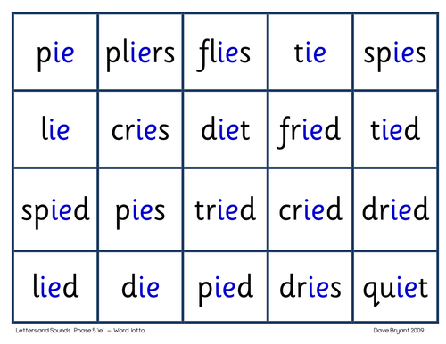 Phase 5: ie grapheme: cards, games, activities and presentation ...