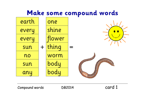 Phase 6: Compound words; table cards | Teaching Resources