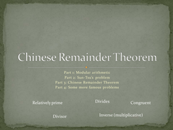 Chinese Remainder Theorem | Teaching Resources