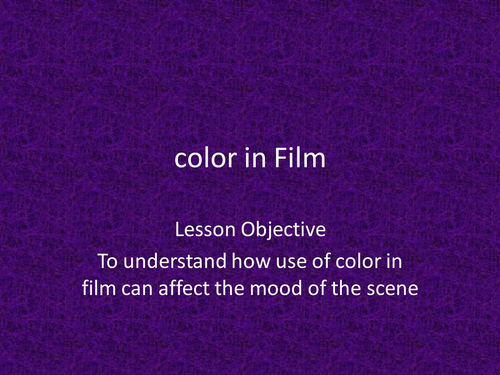 Color in Film | Teaching Resources