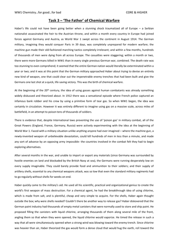 WW1 Chemistry: Science...For Good or Bad? | Teaching Resources