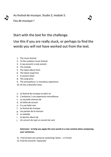 Fou de musique Studio 3 Rouge | Teaching Resources