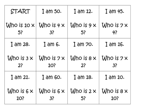 Number Chain Cards 2, 3, 4, 5 and 10 Times Tables | Teaching Resources