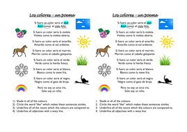 Los colores - un poema | Teaching Resources