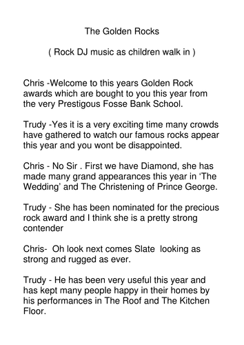 Year 3 Rock Assembly | Teaching Resources