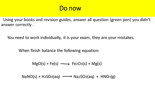 Balancing Equations | Teaching Resources