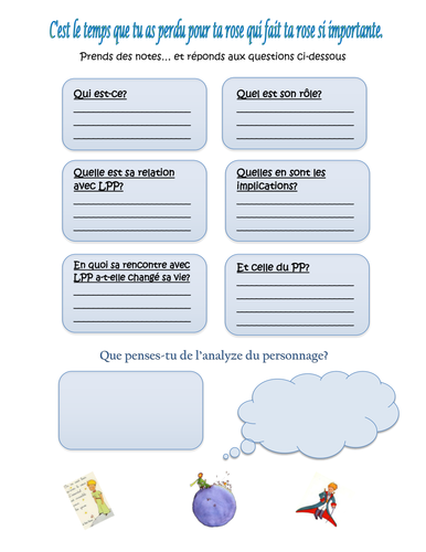 Projets Le Petit Prince | Teaching Resources