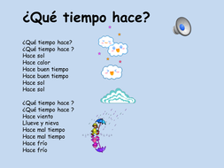Que tiempo hace song and videos - weather | Teaching Resources