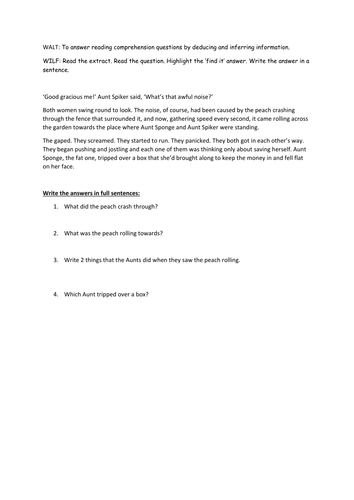 Year 3 Reading Comprehension | Teaching Resources