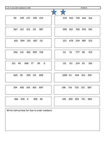 Differentiated ordering numbers challenges | Teaching Resources