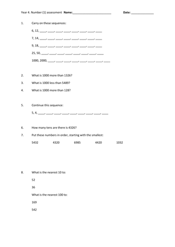 New Curriculum Math Assessments | Teaching Resources