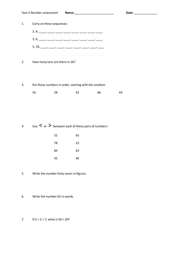 New Curriculum Math Assessments | Teaching Resources
