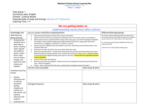 Stories from other cultures English lesson | Teaching Resources