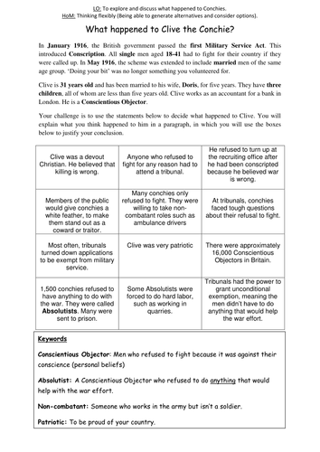 Conscientious Objectors | Teaching Resources