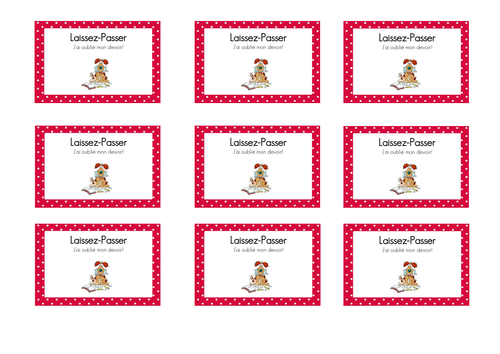 French reward vouchers | Teaching Resources