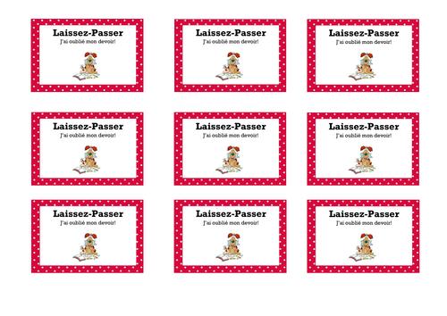 French reward vouchers | Teaching Resources