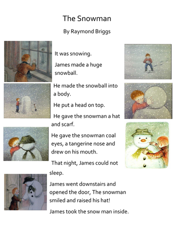 The Snowman Story & Sequencing activiy | Teaching Resources