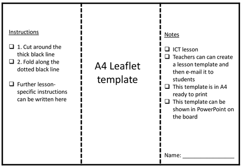 Leaflet template | Teaching Resources