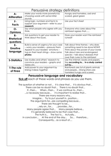 persuasive writing | Teaching Resources