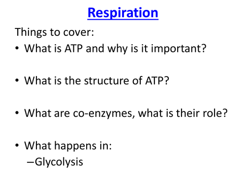 Respiration: Glycolysis, ATP ppt & exam questions. | Teaching Resources