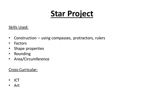 Make Yourself A Star Project | Teaching Resources