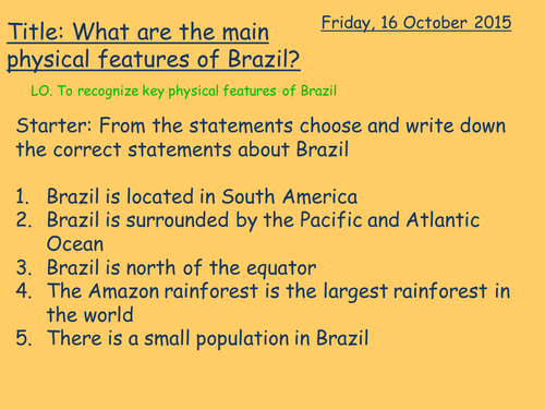 Investigating Brazil | Teaching Resources