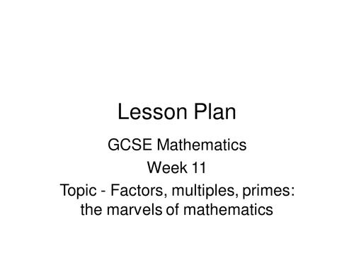 GCSE lesson plans in PowerPoint - Set 1 | Teaching Resources