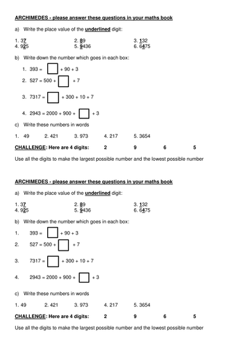Place Value | Teaching Resources