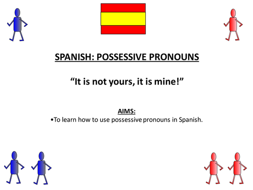 Spanish Possessive Pronouns - Self-marking | Teaching Resources