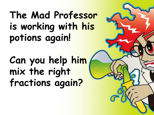 Mad Professor Fractions - lesson starters | Teaching Resources