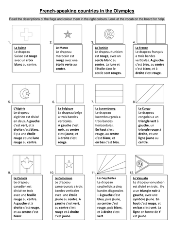 Olympics pt 6 - colors, shapes & flags | Teaching Resources