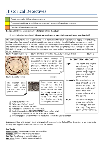 The Tollund Man or Interpretations and Evidence | Teaching Resources