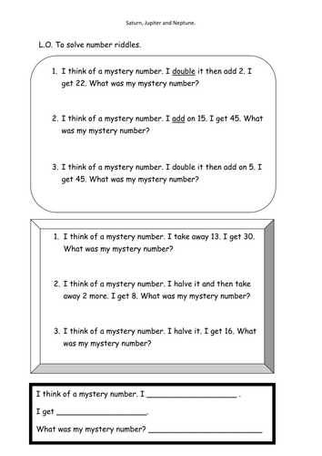 Number Riddles PowerPoint | Teaching Resources