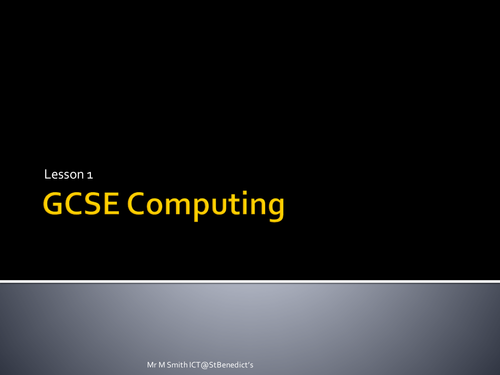 GCSE computing - lesson 1 | Teaching Resources