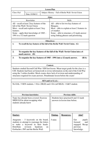 Fall of Berlin Wall / Soviet Union | Teaching Resources