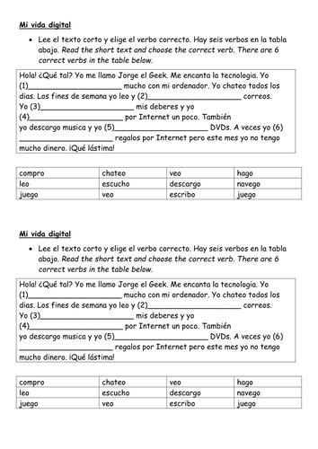 Mi ordenador / Mi vida digital - Mira3Rojo - Mod 1 | Teaching Resources