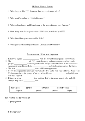 Hitler's Rise to Power | Teaching Resources