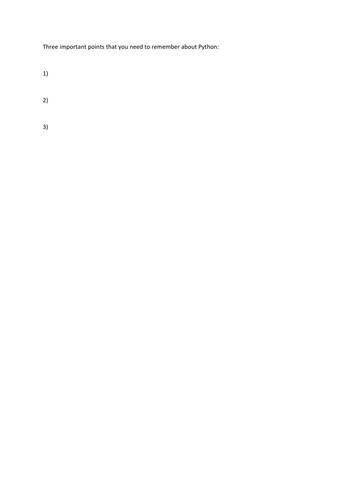 Introduction to Python. | Teaching Resources