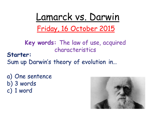 Darwin vs. Lamarck | Teaching Resources