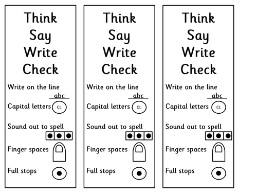 Think Say Write Check marking guidelines | Teaching Resources