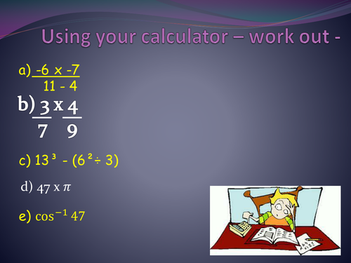 Calculator Starters | Teaching Resources