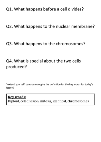 Mitosis and cell division | Teaching Resources