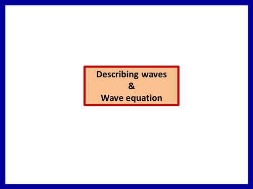 Basics of waves | Teaching Resources