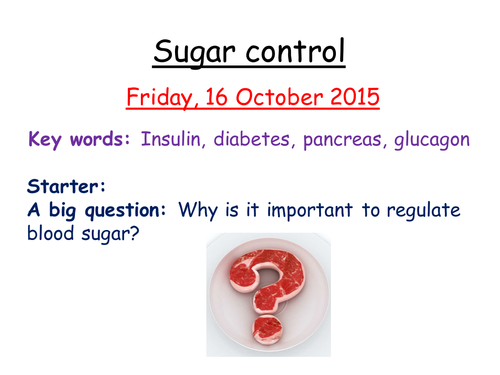Controlling blood sugar/ diabetes | Teaching Resources