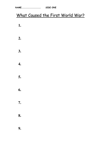 The Causes of World War One | Teaching Resources