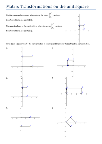 Describing Transformations with Matrices | Teaching Resources