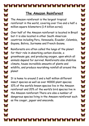 Amazon rainforest and deforestation | Teaching Resources